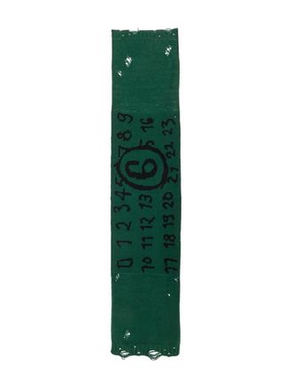 Maison Margiela Schal mit Nummern-Motiv - Gr&uuml;n