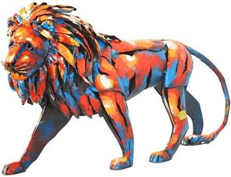 Pier Import Pier Import - Sculpture moderne en métal peint lion
