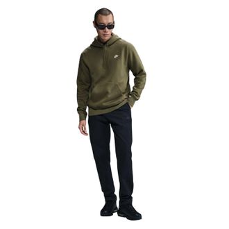 Nike Club Hoodie zum &Uuml;berziehen f&uuml;r Herren, Fleece (Oliv/Wei&szlig;)