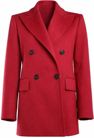 Loro Piana Femme, Manteaux, Rouge, Taille: 36 FR Manteau court crois&eacute;