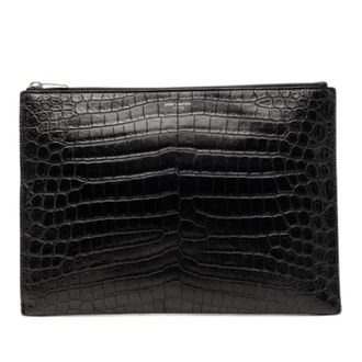Saint Laurent Pre-owned Leder Clutch - - Pre-owned - Damen - Schwarzk - ONE SIZE