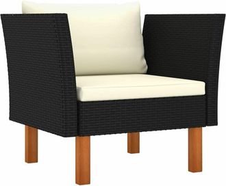 vidaXL Canapé de jardin Résine tressée et bois deucalyptus massif