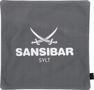Sansibar Kissen Zierkissen Dekokissen Sofakissen 100% Baumwolle (Bezug - 45x45 cm, Anthrazit/Weiß)