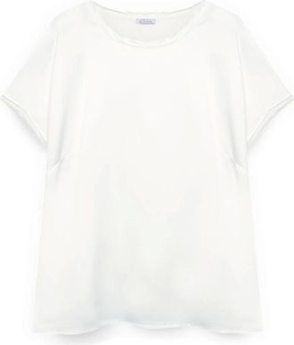 Fiorella Rubino Femme, Tops, Blanc, Taille: 36 FR T-shirt bi-mati&egrave;re