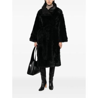 Yves Salomon Faux-Fur Coat - Black