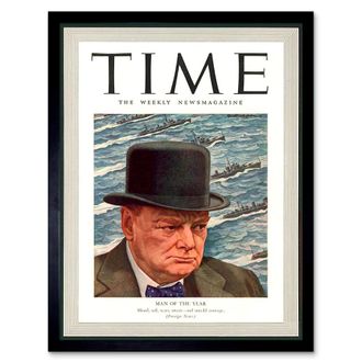 Wee Blue Coo Magazine War 1941 Winston Churchill Man Of The Year Time Art Print Framed Poster Wall Decor Kunstdruck Poster Wand-Dekor-12X16 Zoll