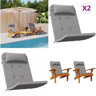 vidaXL Adirondack-Auflagen 2 Stk. Grau Oxford-Gewebe - Sitzauflage - Adirondack-Auflage