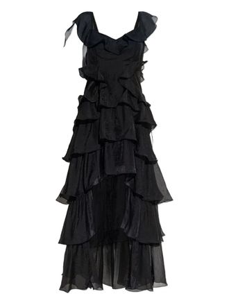 AllSaints robe à volants - Noir