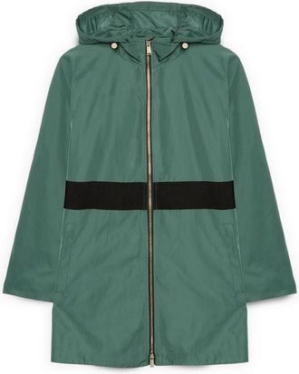 Fiorella Rubino Femme, Manteaux, Vert, Taille: 56 FR Parka avec bande contrast&eacute;e