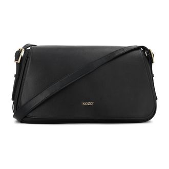 Kazar Schwarze Lederhandtasche mit Klappe und verstellbarem Riemen - - Bags - Damen - Schwarzk - ONE SIZE
