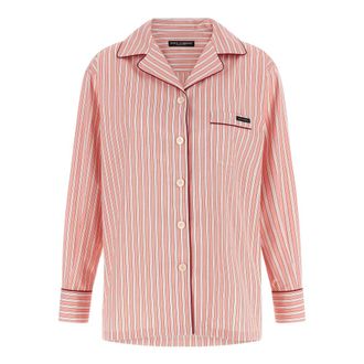 Dolce & Gabbana Femme, Blouses et Chemises, Rose, Taille: 32 FR Chemise de pyjama en popeline ray&eacute;e