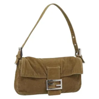Fendi Pre-owned Vintage Corduroy Shoulder Bag - - Pre-owned - Damen - Braun - ONE SIZE