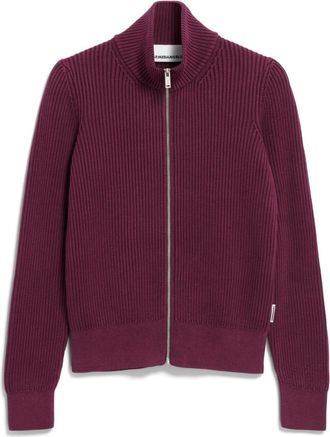 Armedangels Damen Strickjacke aus Bio-Baumwolle REBECCAA GMT DYE Regular Fit Dark Cranberry
