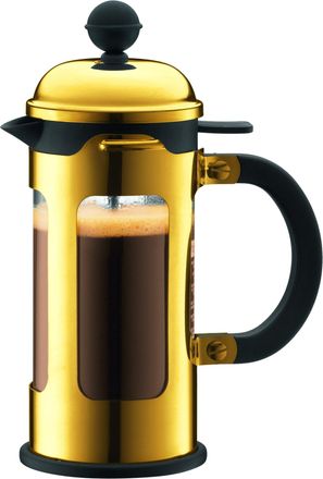 Bodum New Chambord Kaffeebereiter 3 Tassen, Chrom, Gold, cm, 8 x 14 x 19 cm, 1 Einheiten