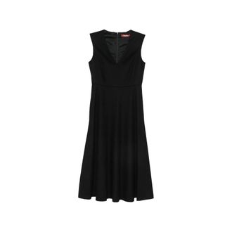 Max Mara V-Ausschnitt A-Linien-Midikleid - - Dresses - Damen - Schwarzk - M