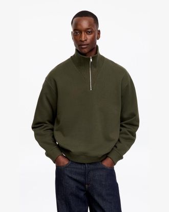 Arket Sweatshirt Mit Kurzem Rei&szlig;verschluss -Gr&uuml;n