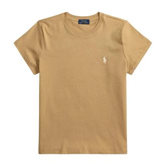 Ralph Lauren Baumwoll Logo T-Shirt - - Tops - Damen - Beige - L