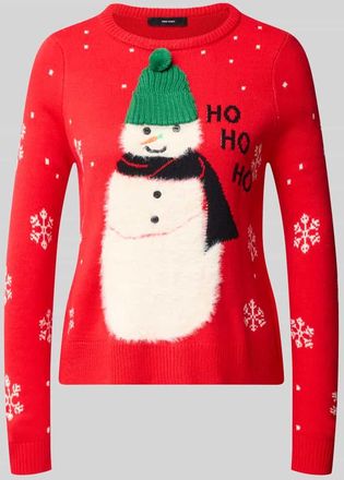 Vero Moda Pullover mit flauschigem Schneemann-Motiv