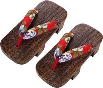PartyKindom CIMAXIC Sabots Japonerie en Bois Traditionnels Femme Pantoufles d&Eacute;t&eacute; L&eacute;g&egrave;res Taille 40 Sandales D&eacute;coratives pour F&ecirc;te et Loisirs Style Cosplay Chaussu