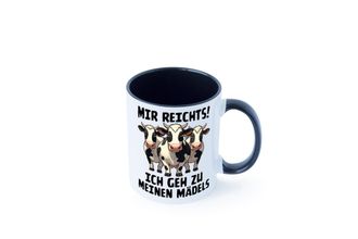 Generic Mir reichts ich geh zu meinen Mädels | Landwirt | Kühe Farbige Tasse - Kaffeetasse/Geschenk/Familie - Schwarz