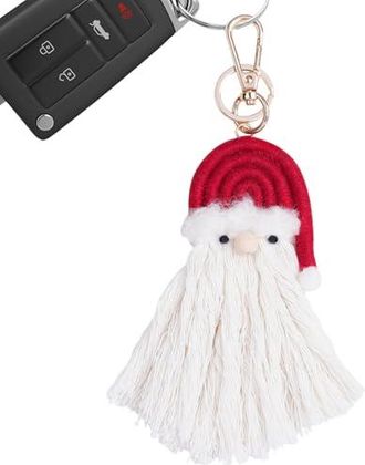 Generic Porte-cl&eacute;s P&egrave;re No&euml;l - D&eacute;coration dint&eacute;rieur arc-en-ciel mignon tiss&eacute; | Porte-cl&eacute;s de No&euml;l | Pour Thanksgiving, vacances, f&ecirc;te danniversaire, bureau, 