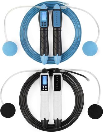 Bramble 2 St&uuml;ck Springseile mit Digitaler Anzeige & Z&auml;hler - Speed Rope, Fitness H&uuml;pfseil mit Kalorienz&auml;hler & Kugellager f&uuml;r M&auml;nner & Frauen