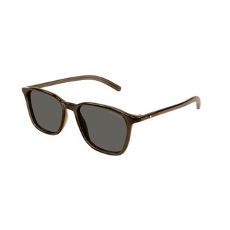 Montblanc Montblanc, Homme, Accessoires, Brun, Taille: 53 MM Marron Gris Lunettes de Soleil Mb0325S 003