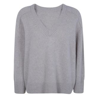 Kujten V-neck Strickware - - Knitwear - Damen - Grau - S