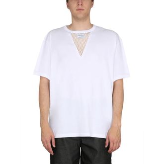 Raf Simons Homme, Tops, Blanc, Taille: S T-shirt Avec Empi&egrave;cement en Filet