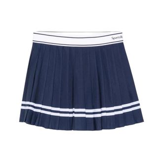 Sporty & Rich Signature Logo Court Skirt - - Skirts - Damen - Blau - XS