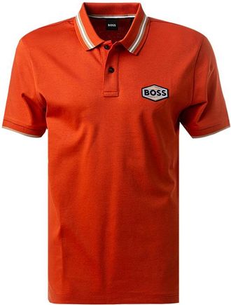 HUGO BOSS Herren Polo-Shirt orange Baumwoll-Jersey