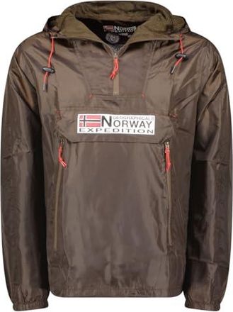 Geographical Norway Choupa Men - Veste Coupe Vent Homme Outdoor - Blouson Deperlant Manches Longues Hommes - Manteau Pluie Randonnee Saison Printemps Ete Automne Hiver (M