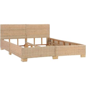 vidaXL Bettrahmen Handgewebt Echtes Rattan 160&times;200 cm Vidaxl
