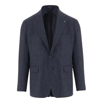 Tagliatore Woll- und Kaschmirjacke - - Jackets - Herren - Blau - 2XL