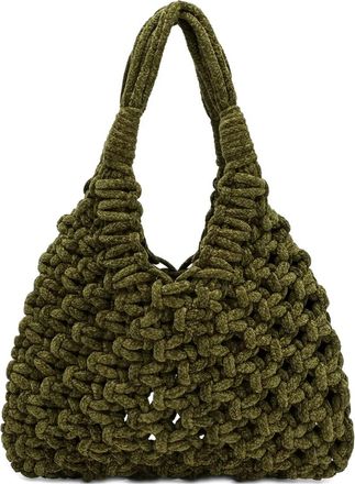 Hibourama Bags Mittelgro&szlig;e Vannifique Schultertasche aus Samt - Gr&uuml;n