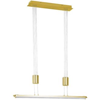 Wofi Leuchten Wofi - led Pendelleuchte H&auml;ngelampe Deckenlampe Esstischleuchte Wohnzimmerleuchte, Metall Kunststoff messing, H&ouml;henverstellbar dimmbar, 20W 2000lm