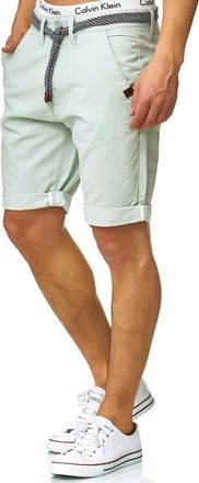 Indicode Herren Acton Chino Shorts aus Baumwolle | Bermudas Herrenshorts für Männer Surf Spray, XXL