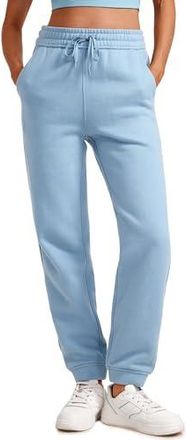 CRZ YOGA Pantalons de Sport doublés en Laine de Coton pour Femmes avec Poches Bleu Cambric 44