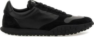 Jil Sander Schwarze Nappa-Leder- und Wildleder-Mond-Sneaker