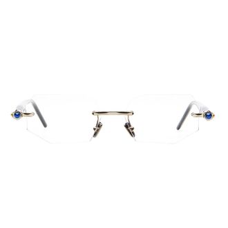 Kuboraum Sechseckige Randlose Brille Hellgold/Blau - - Accessories - Damen - Gelb - ONE SIZE