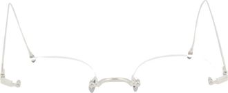 Thom Browne unisex, Accessoires, Gris, Taille: 55 MM Lunettes de vue rondes oversize sans monture en titane