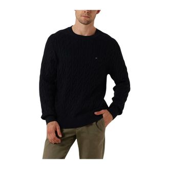 Tommy Hilfiger Klassischer Cable-Crew-Neck-Pullover - - Knitwear - Herren - Blau - XS