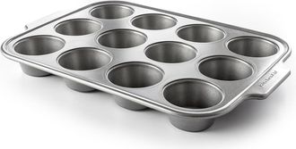 KitchenAid Bakeware Muffinblech aus aluminisiertem Stahl, PFAS-frei, antihaftbeschichtet, ofenfest, sp&uuml;lmaschinenfest, Grau