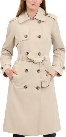 London Fog Trench 3/4 avec ceinture &agrave; double boutonnage pour femme, stone, Medium