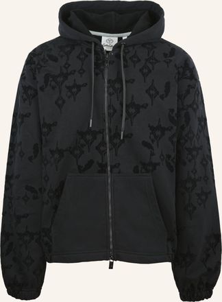 Carlo Colucci Carlo Colucci Kapuzensweatjacke Mit Flockprint - Soft Impact Flenger schwarz