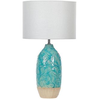 Beliani Tischlampe ATABA Keramik Türkis