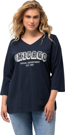 Ulla Popken Damen Städte-Druck T-Shirts, Marine, 46-48