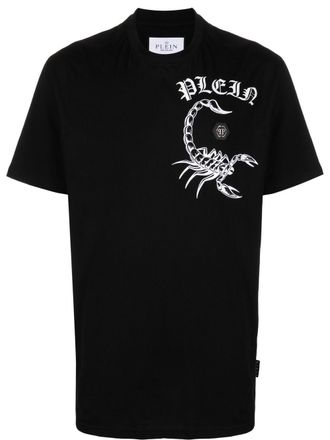 Philipp Plein t-shirt à logo poitrine imprimé - Noir