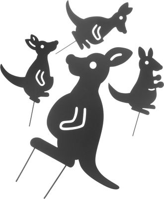 DOITOOL Ebene Gartenstecker 4 Stück Gartenpfahl Dekor Garten Dekoration Draußen Tiermotiv Metall Robust Für Terrasse Blumenbeet Rasen Outdoor Ornament