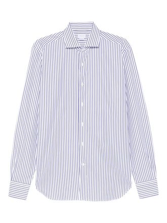 Orian chemise ray&eacute;e &agrave; logo brod&eacute; - Blanc